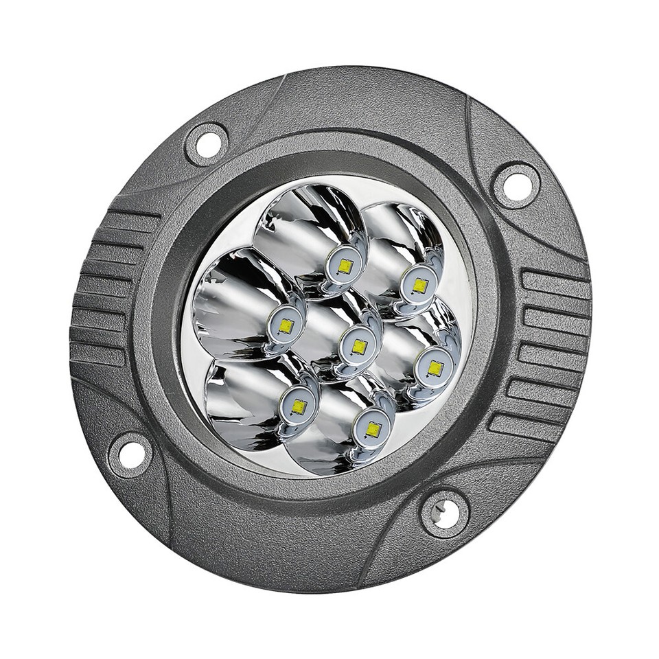 For JEEP Bumper 4" Round Flush Mount LED Work Light Bar SPOT PODS ...