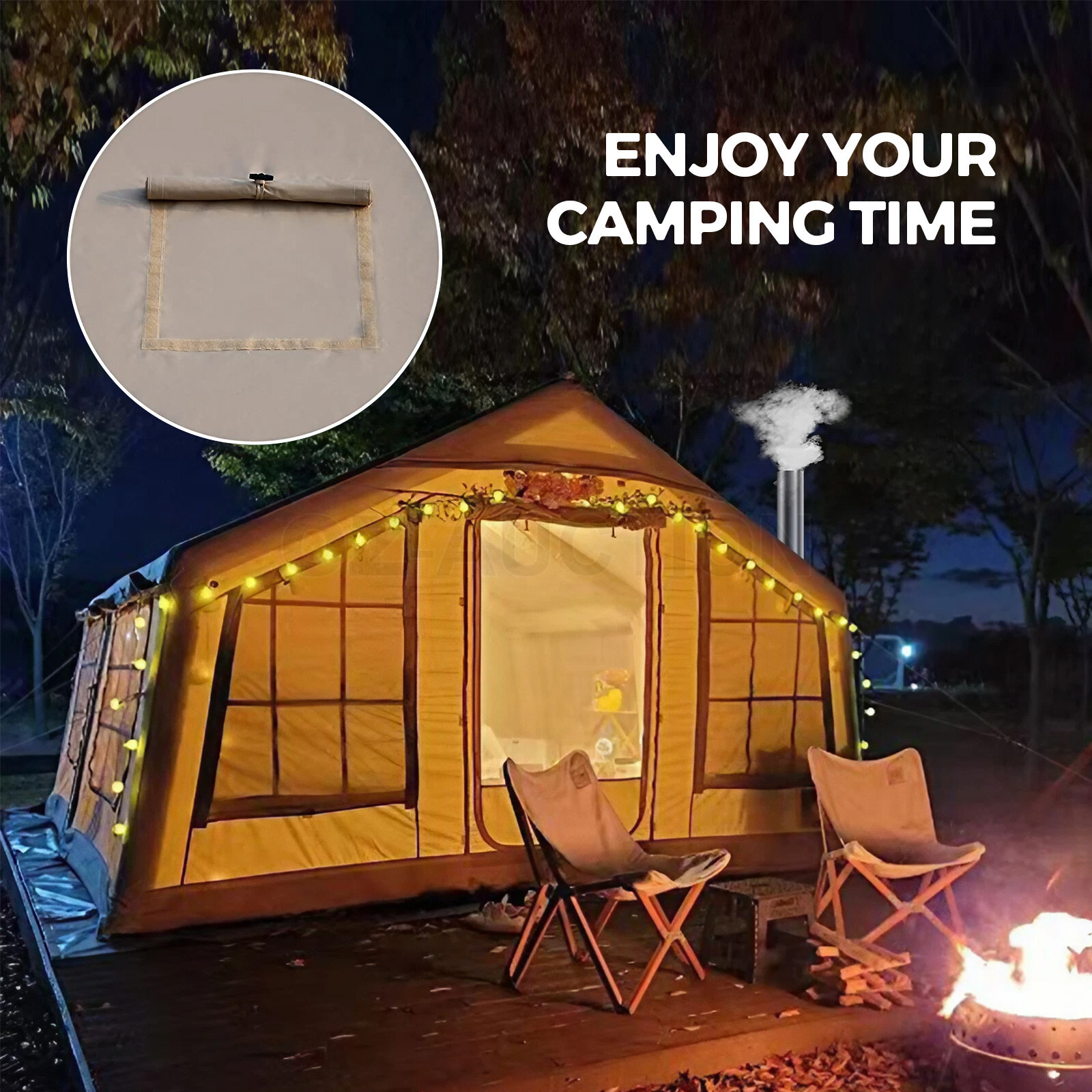 6 Man Extra Large Inflatable Camping Tent Instant Pop Up Air ...