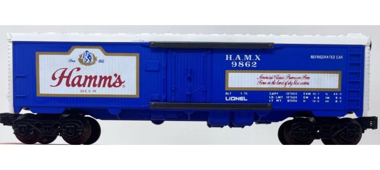LIONEL HAMM’S BEER “BILLBOARD” REEFER CAR 6-9862! O GAUGE TRAIN | eBay