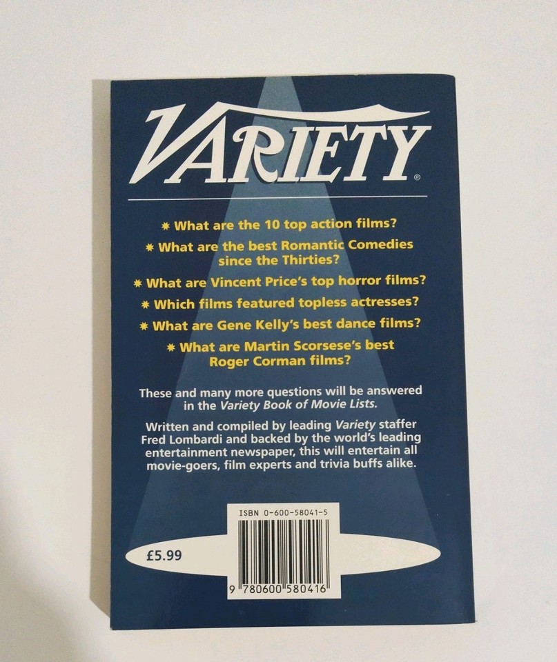 "Variety" Book of Movie Lists 9780600580416 | eBay UK