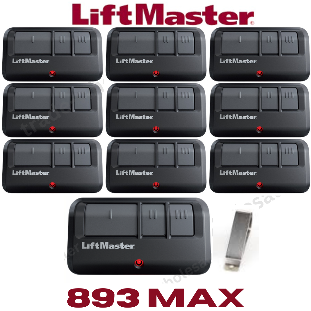 893MAX 3 Button LiftMaster Visor Remote Control Garage Door Opener PACK ...