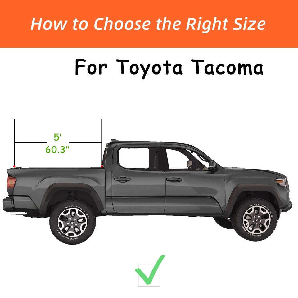 5ft Retractable Roll-up Bed Cover Hard Tonneau Cover For 2016-2025 ...