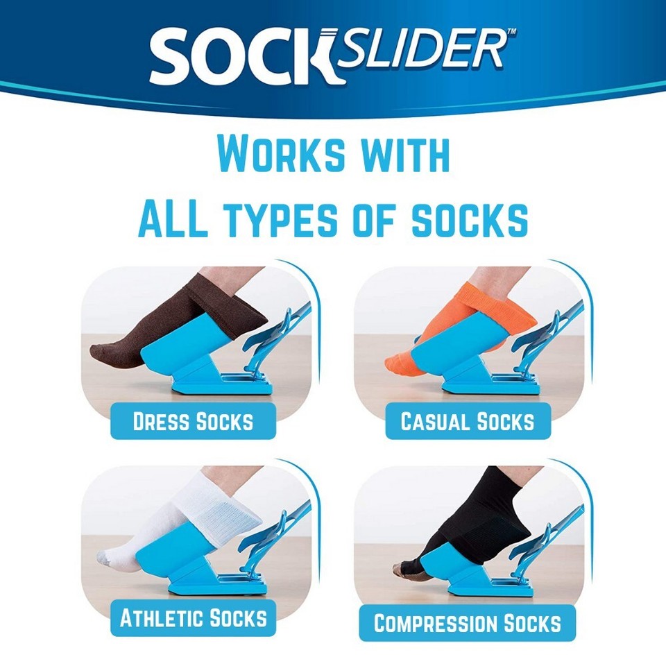 Sock Slider The Easy on Easy off Sock Aid Kit No Bending Stretching ...