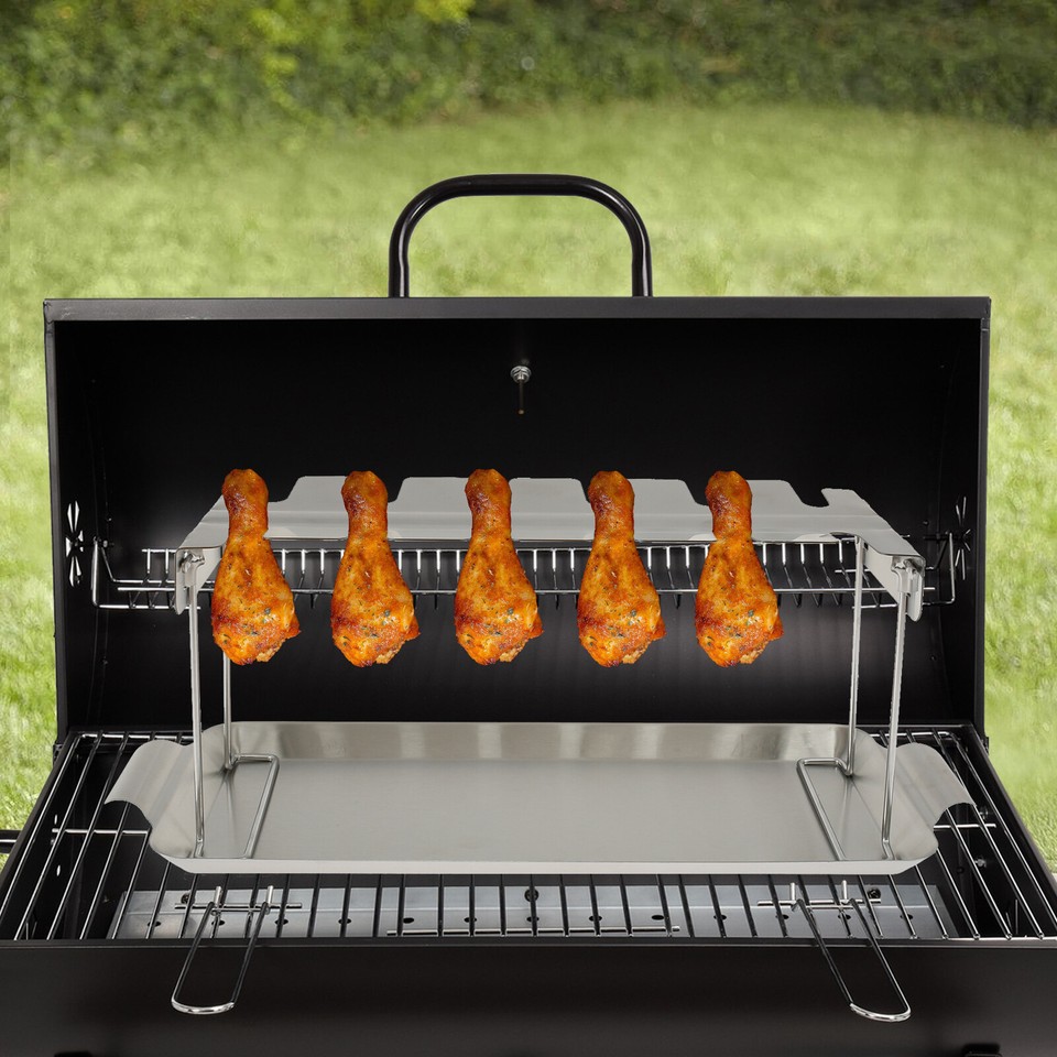 Chicken Leg Rack for Grill Chicken Leg Holder with Drip Tray 12 Slots ...