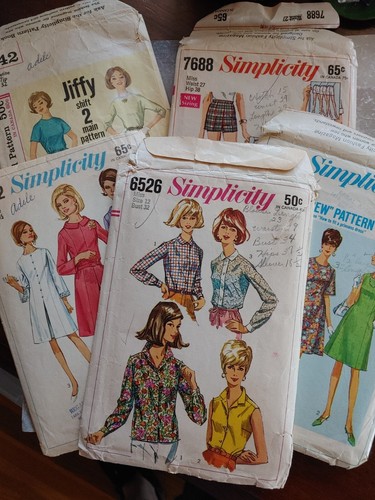 Vintage LOT qty 5 MIss sewing patterns bonus animal 1966-1968 Simplicity Jiffy | eBay