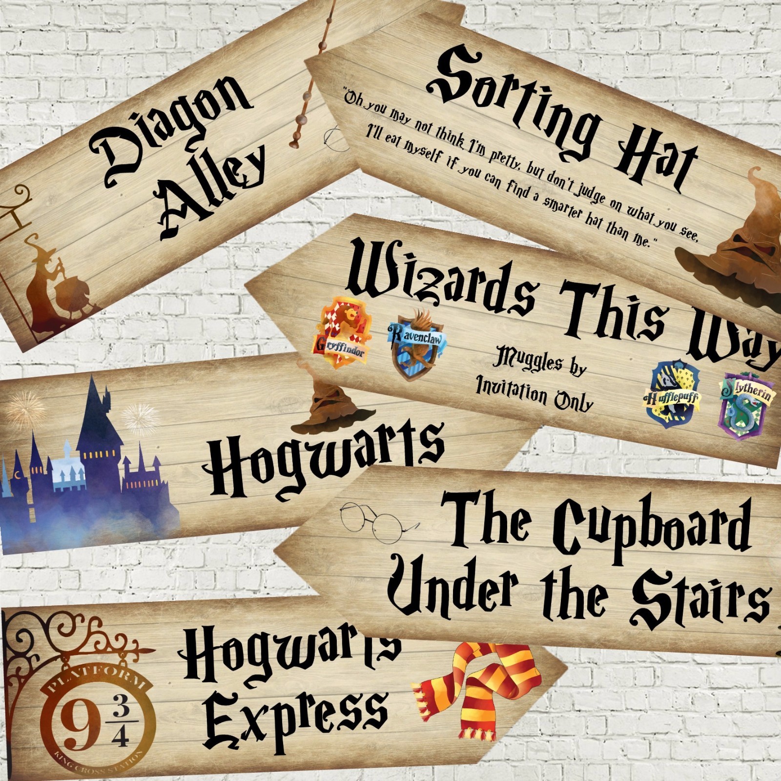 6 School of Magic Wizards Party Decoration Arrow Signs | eBay UK