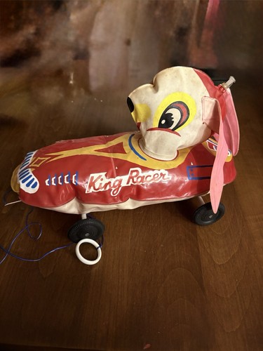 Vintage “King Racer” Inflatable Pull Toy With Bunny Driver | eBay