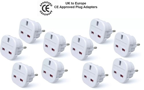 10 PACK - UK To Greece EU Euro Europe European Travel Adaptor Plug 2 ...