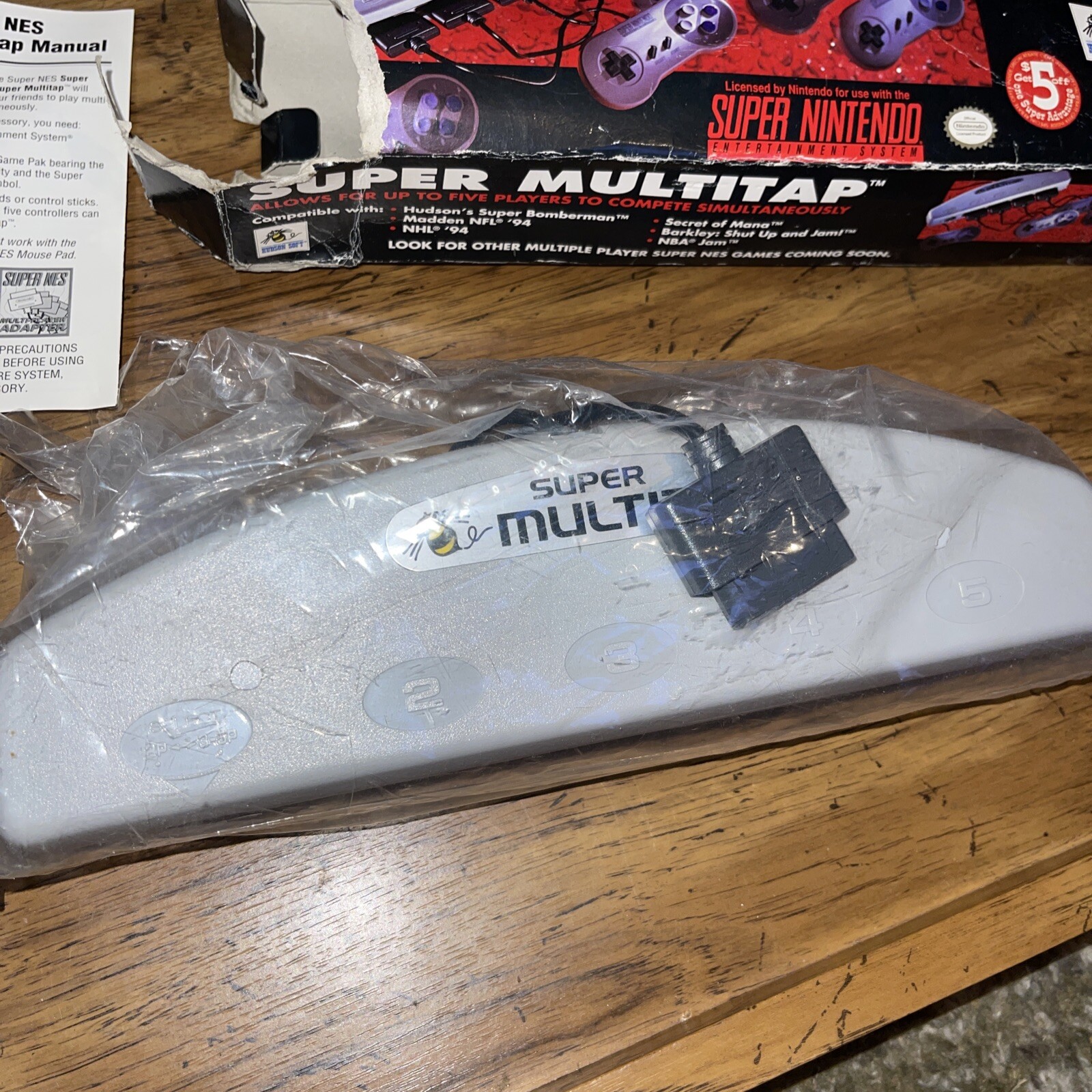 SNES Super Nintendo Hudson Soft Super Multitap Tested Working OEM Good ...