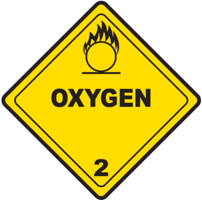 45-200mm Hazard Warning Stickers Oxygen Sign Safety COSHH HACCP Hazchem ...