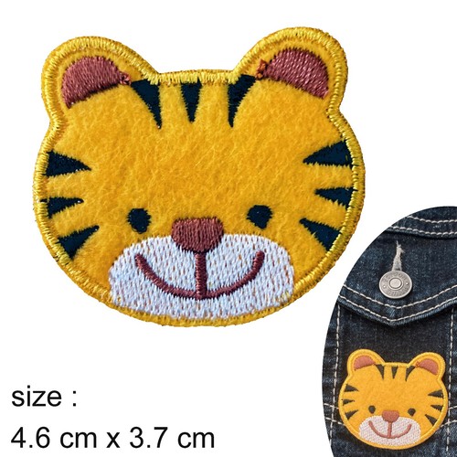 Tiger head Iron on patch tigers predator cartoon orange iron-on transfer patches | eBay