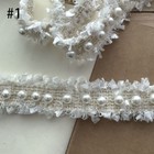 1 Yard Faux Pearl Ruffle Edge Trim DIY Craft Sewing Decor Materials ...