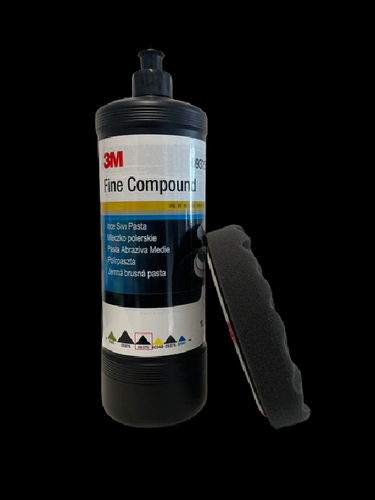 3M 9375 Pâte Abrasive Fine 1 L + 3M 9378 Éponge Ondulée Noire 1 Pièce ...