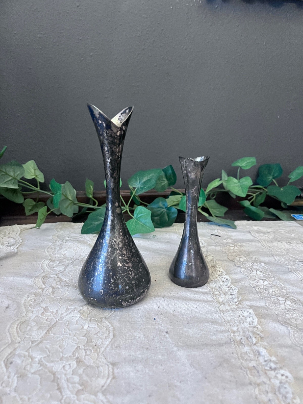 Vintage Silver Plated Small Slim Vases set of 2 | eBay
