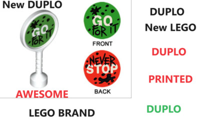 New LEGO Stop Sign DUPLO Red Light Green Light Game Large Never Stop ...