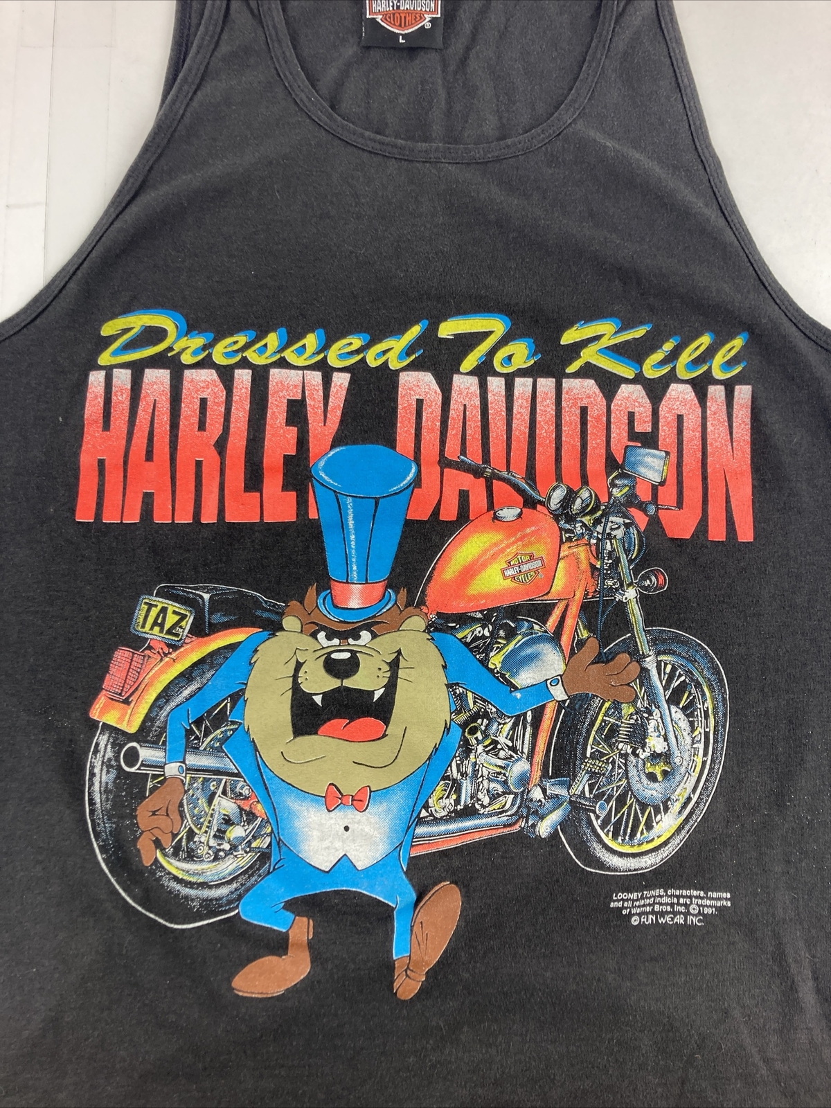 Vintage Harley Davidson Taz Looney Tunes Tank Top Shi… - Gem