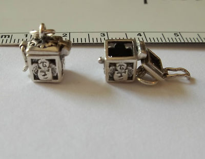 1 Sterling Silver Small 11x11x8mm Angel Movable Prayer Box Charm | eBay
