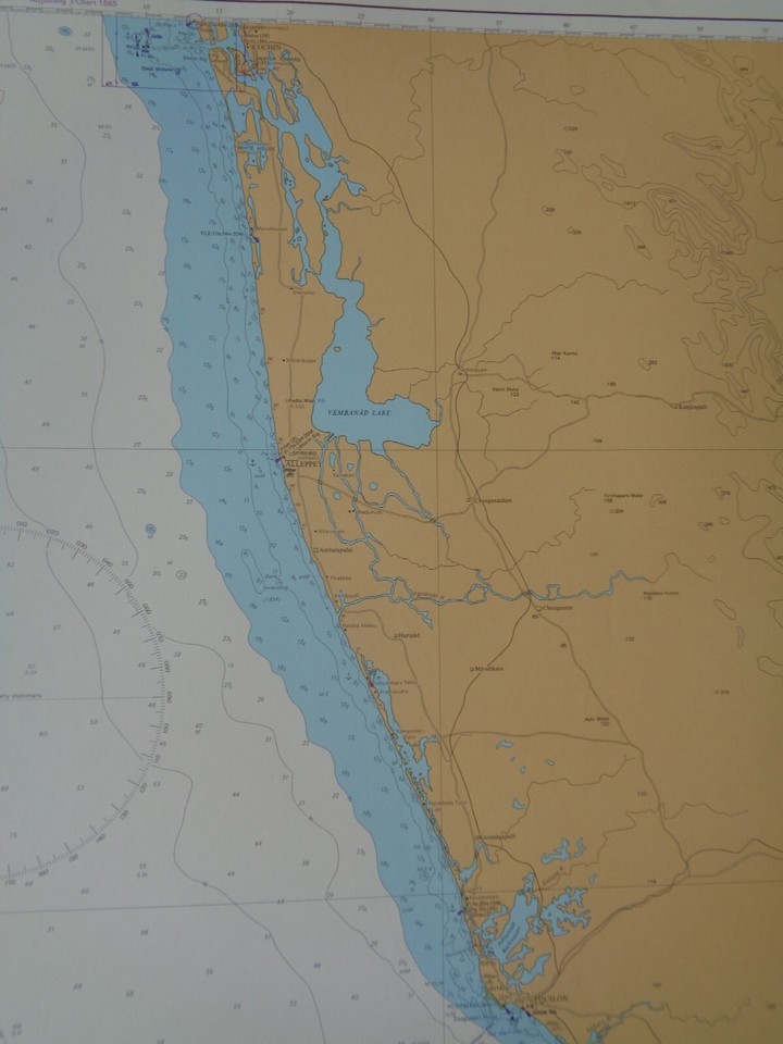 Marine Geographic Map / Cape Comorin to Cochin 1983 India | eBay UK