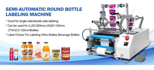ZS-50P Label Machine Round Bottle Mineral Sticker Label Applicator ...