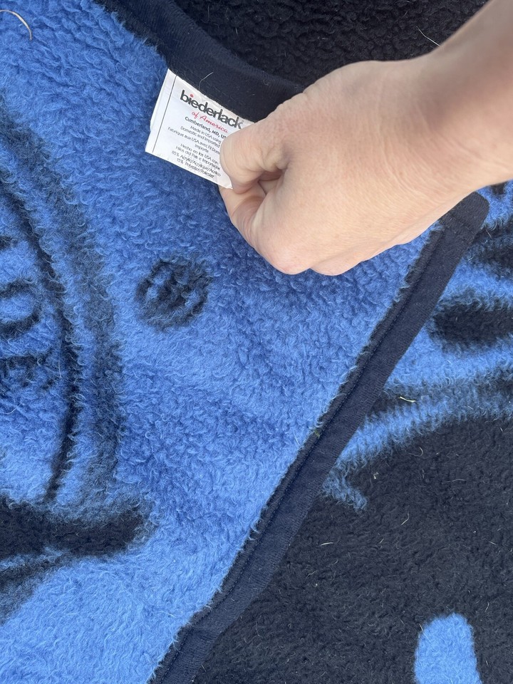 Harley Davidson Biederlack Blanket Ride The Legend Wide Glide Blue ...