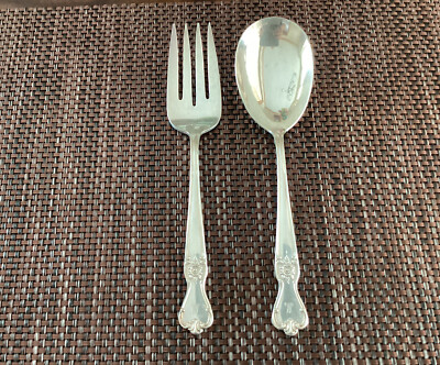 Old Company Plate Signature Rose SERVING SET 9” Serving Spoon/Fork ...