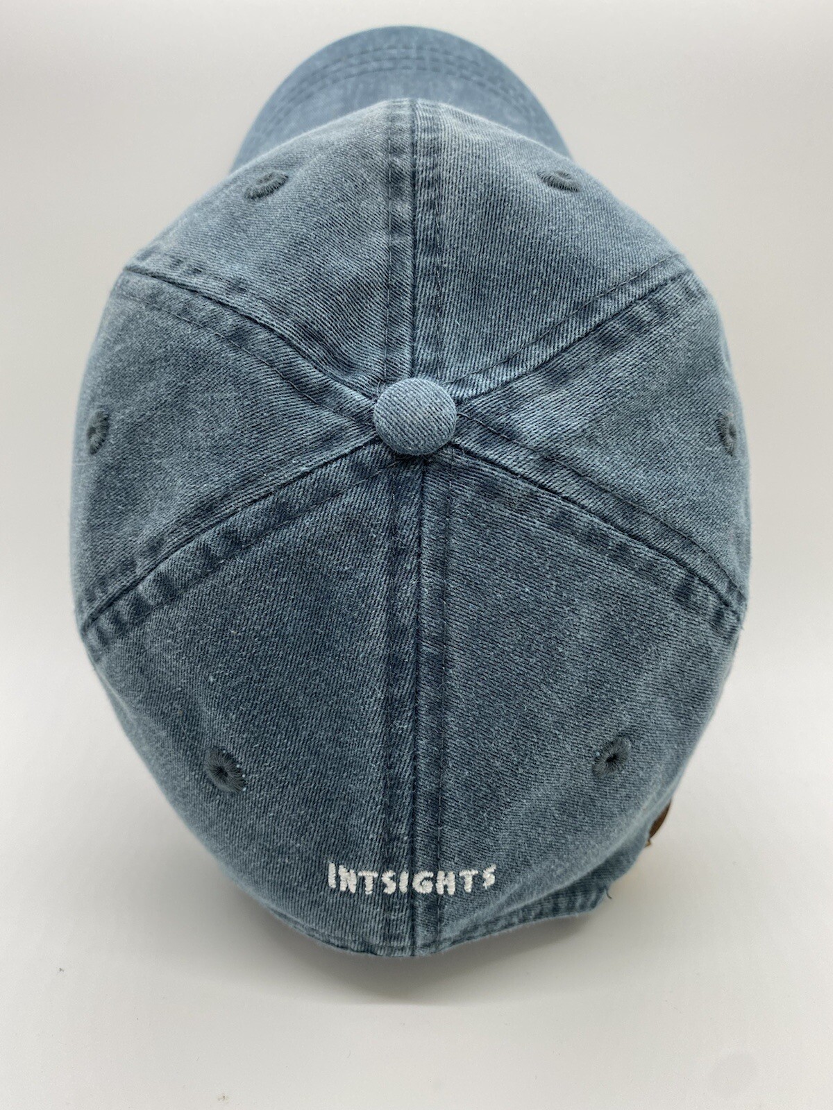 Intsights Cap Hat Adult Adjustable Blue Leather Belt 100% Cotton Adams | eBay