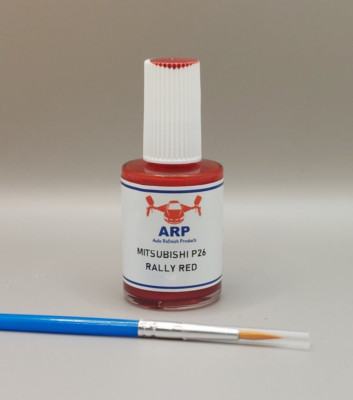 For MITSUBISHI Code P26 RALLY/ORIENT RED Car Touch up Paint +Fine Tip ...