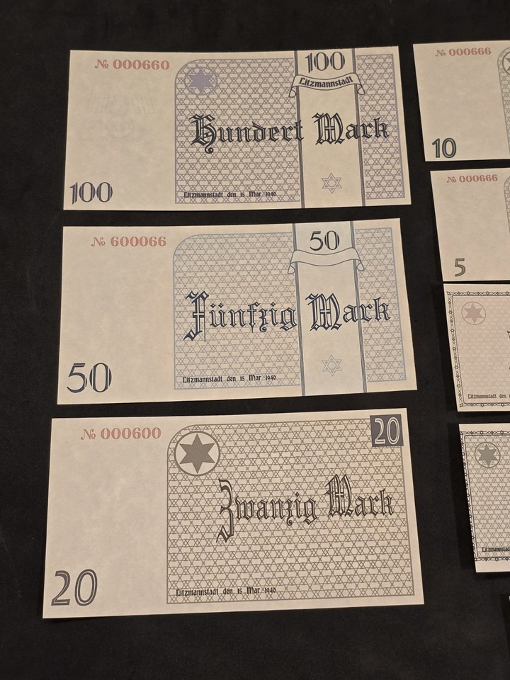 THIRD REICH Nazi German Jewish LODZ LITZMANNSTADT Getto Ghetto Currency ...