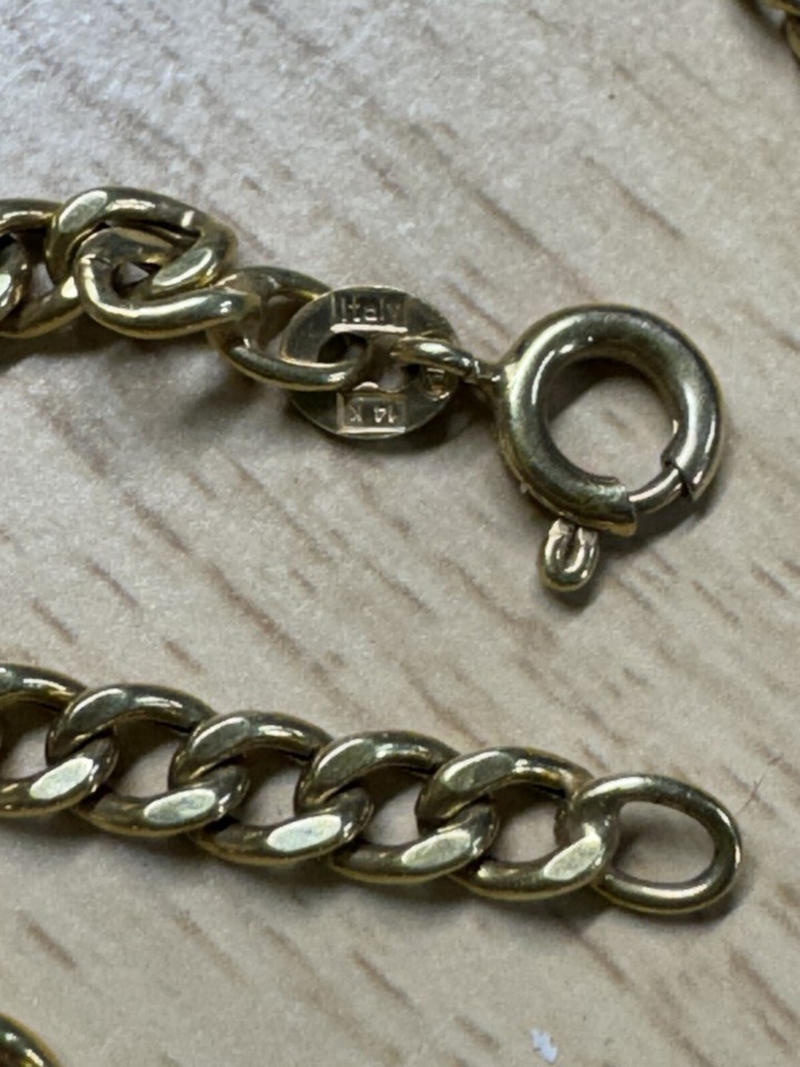 14k Yellow Gold 7.9 Grams 19.5” Chain Clasp Stamped 585 Chain 14k ITALY ...