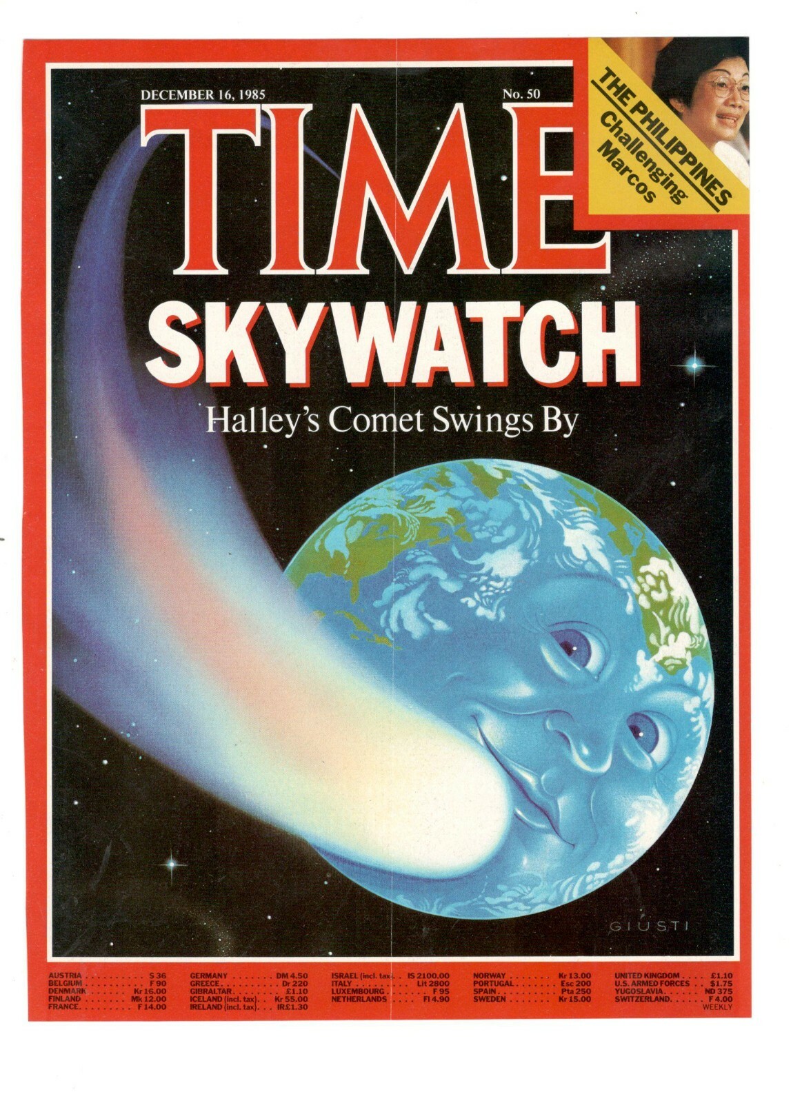 Sky Watch Halley Comet Swings By 1985 Time Only Cover Original to Frame ...