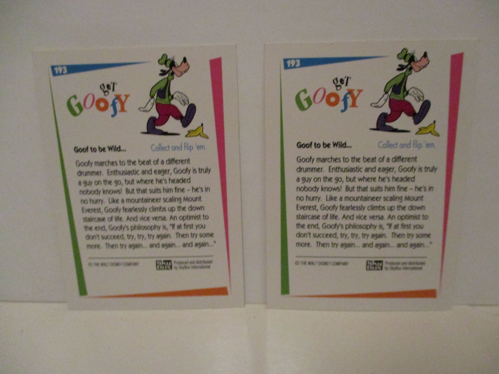 DISNEY SKYBOX GET GOOFY PROMO COLLECTOR TRADING CARDS LOT/2 #193 | eBay