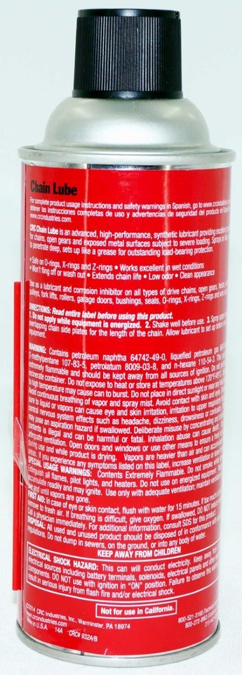 CRC Chain Lube 05012 Chain Lubricant 10oz Extends Chain Life | eBay