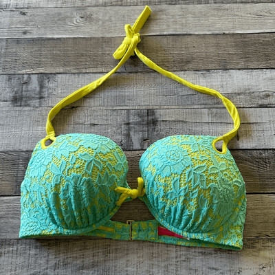 Victoria’s Secret Bombshell Push Up Lace Bathing Suit Halter Top | Size ...