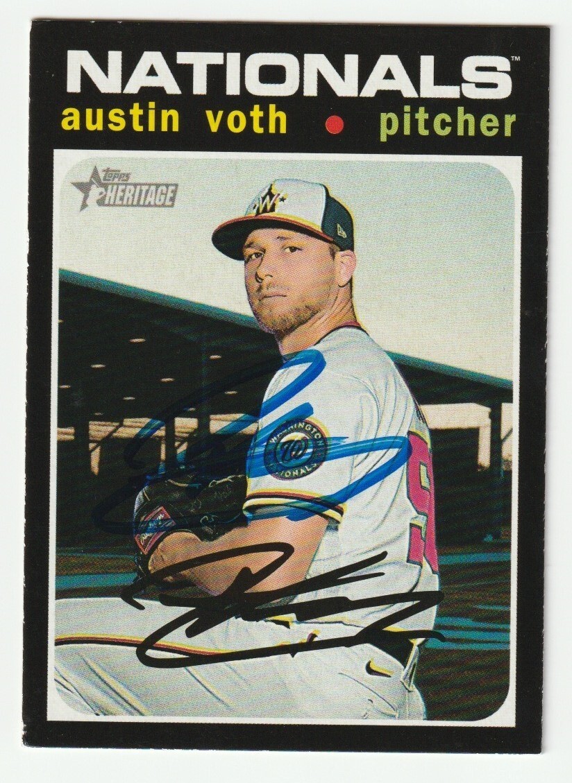 Austin Voth Signed 2020 Topps Heritage Card #695 Auto Nationals ...