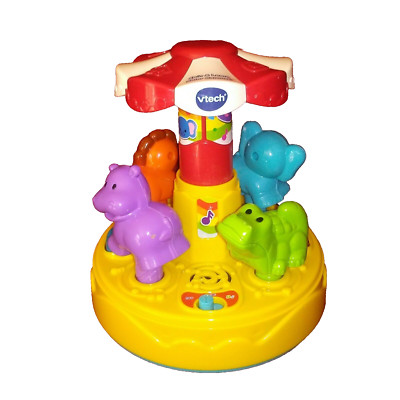 Vtech Spin & Learn Color Carousel Merry-Go-Round Hippo Gator Elephant ...