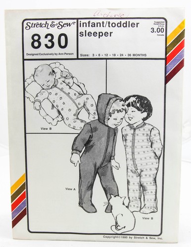 Stretch and Sew Pattern #830 - Infant/Toddler Sleeper | eBay