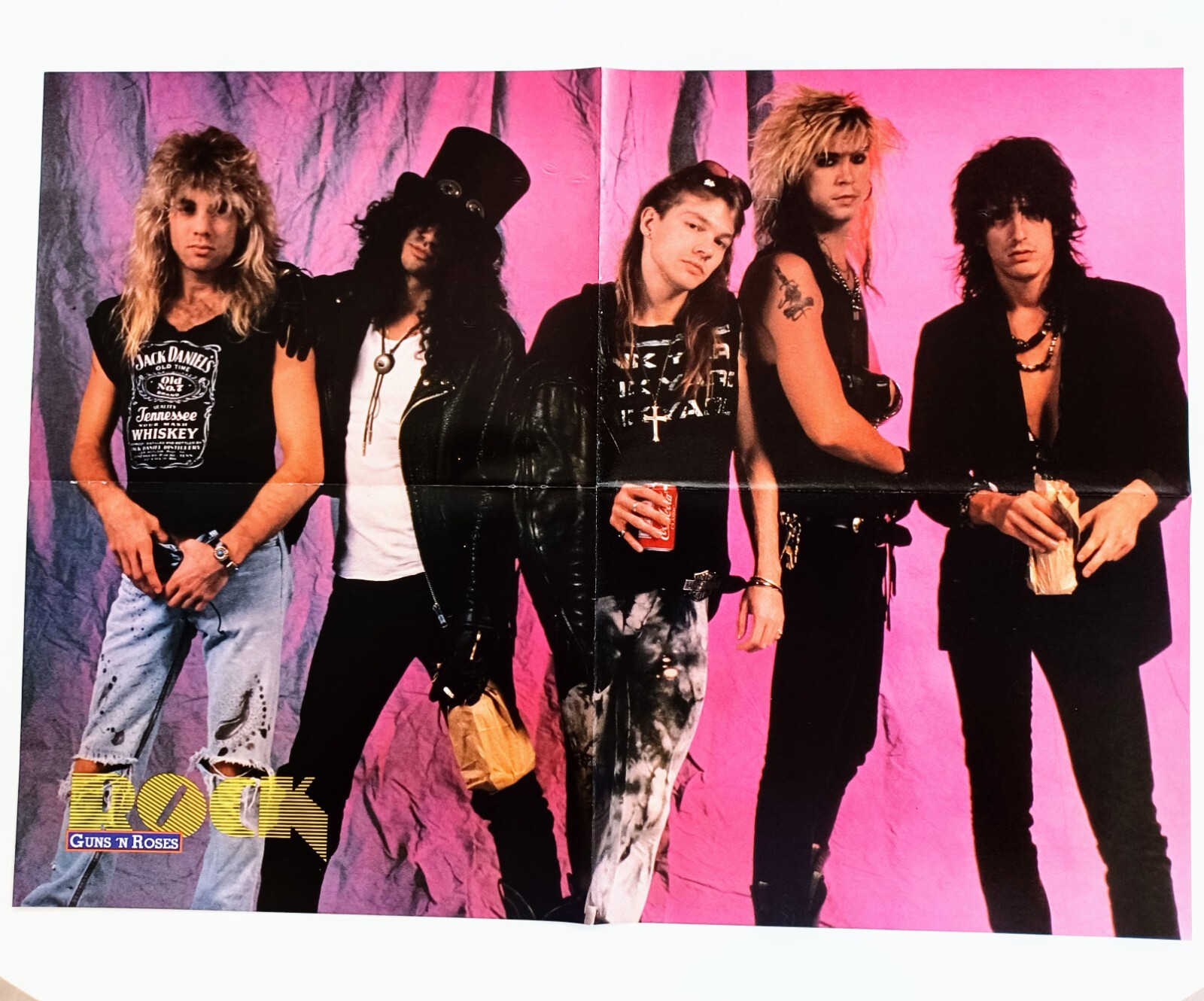 GUNS N ROSES~ORIG 1988 CENTERFOLD POSTER 16X21~VTG MAGAZINE PINUP~AXL ...