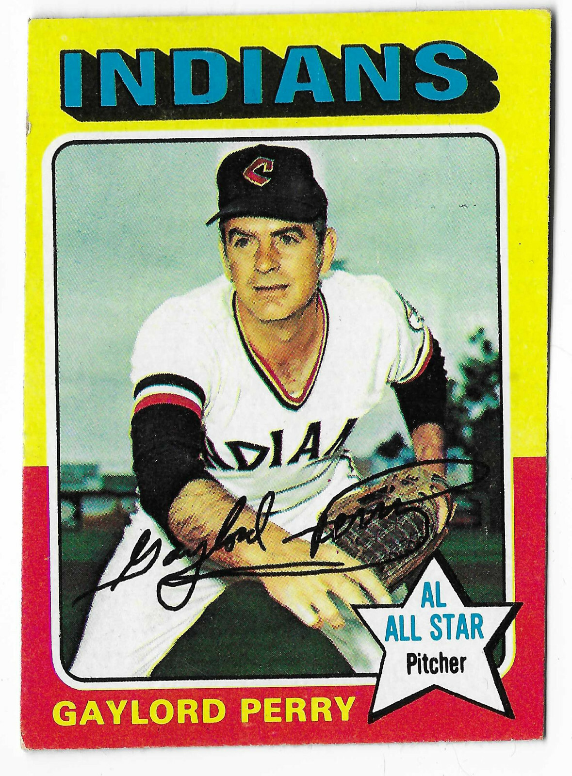 1975 TOPPS #530 GAYLORD PERRY Cleveland Indians Baseball Card, pitcher ...
