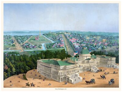 8912.Capital building.washington around 1852.POSTER.art wall decor ...