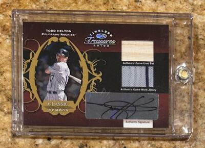 2003 Donruss Timeless Treasures #CC-33 Todd Helton Bat Jersey AUTO #/15 ...