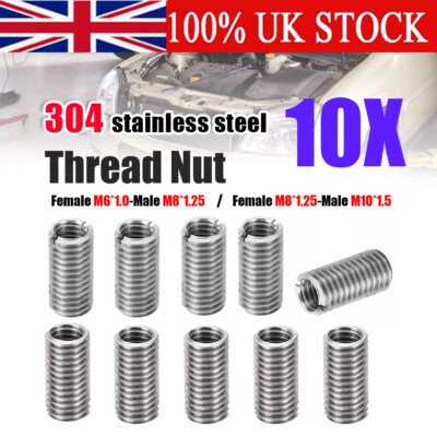 10* Thread Repair Insert Nut Adapters Reducer M8/M10 Male to M6/M8 ...