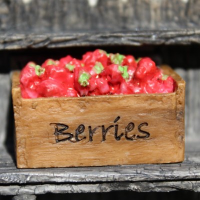* Berry Box * 1.25" length Miniature Fairy Garden Dollhouse Berries ...