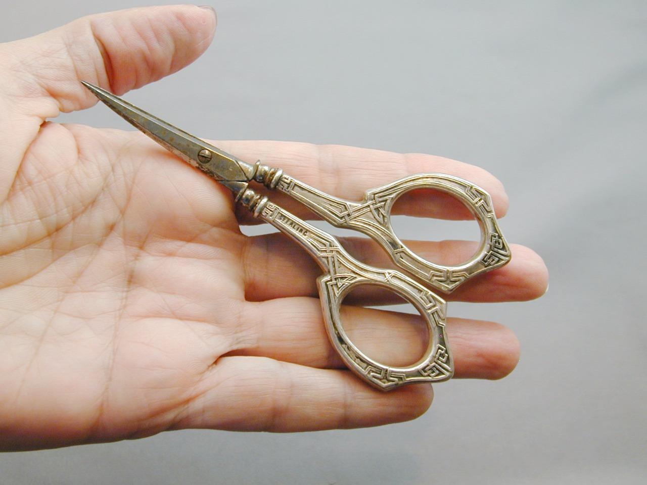 Art Nouveau Sterling Handle Scissors Germany Curved | eBay