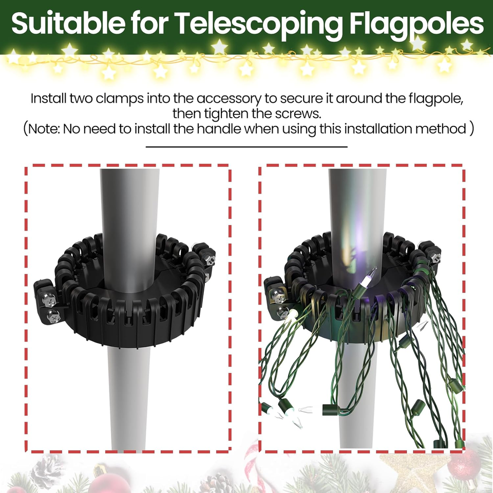 Flag-Pole Christmas-Tree Light Kit - Christmas Tree Flag Pole Mega ...