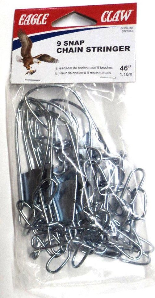 Eagle Claw 9 Snap 46" Chain Stringer Fishing Tackle | eBay