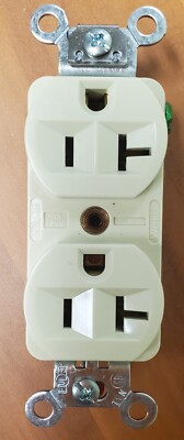 Hubbell 5362-I Ivory 20A 125V Duplex Receptacle - Finder Groove Face ...