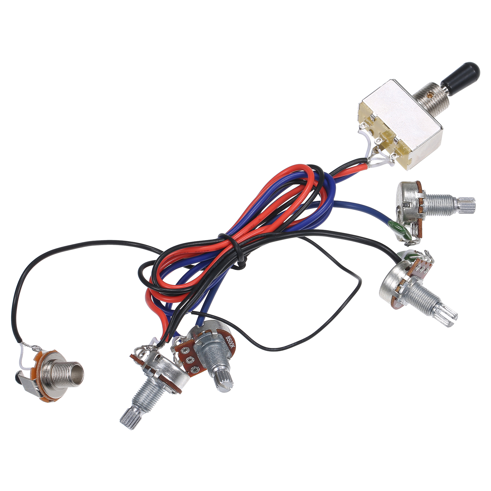 Prewired Wiring Harness Kit for LP Electric Guitar 2T2V 500K Pots 3 Way ...