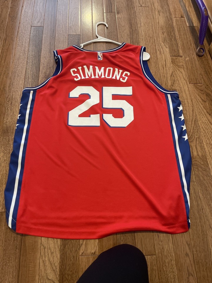 NBA Philadelphia 76ers Ben Simmons Fanatics Sixers Jersey Red Away Sz ...