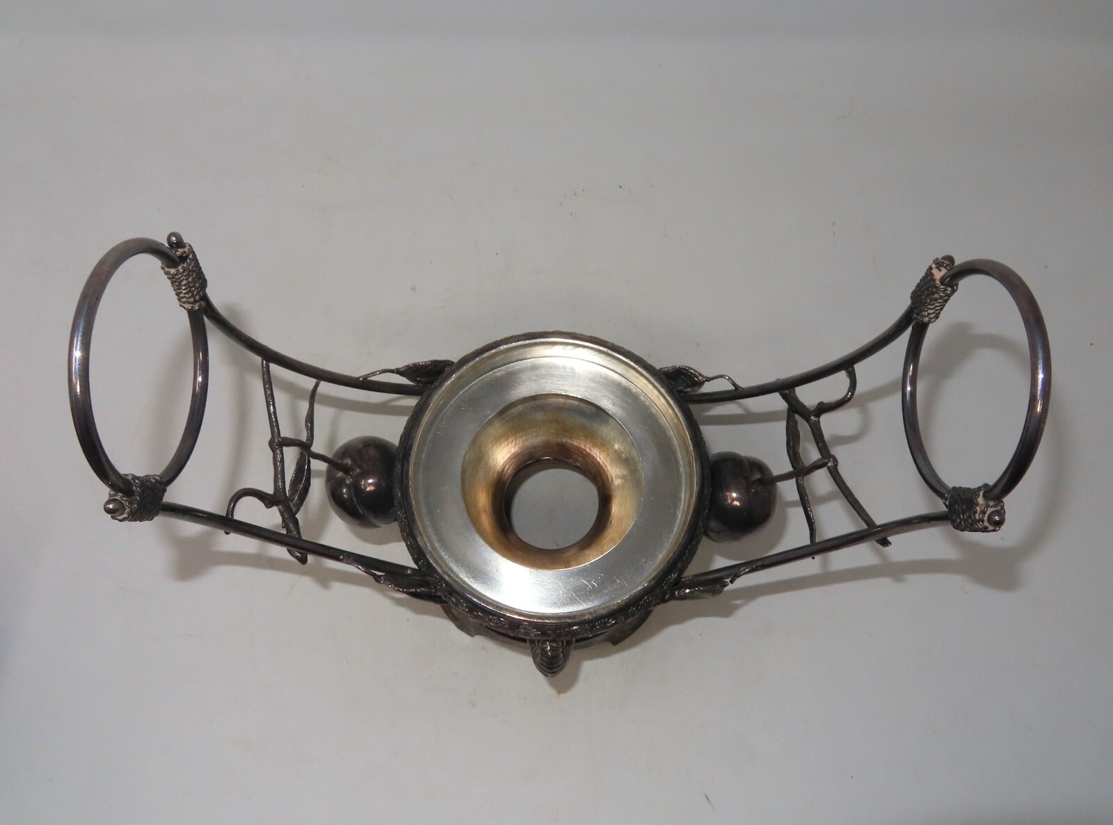 A Stunning Antique Silver Plate Stand and Artist Signed Biscuit Barrel ...