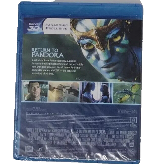 Avatar Blu Ray 3D Panasonic Exclusive James Cameron 2009 Movie New ...